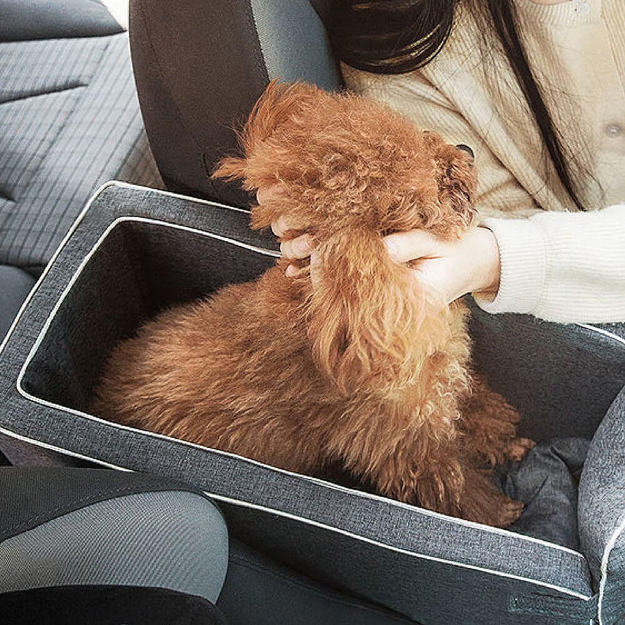 Suede Square Lookout Console Pet Car Seat - FunnyFuzzy
